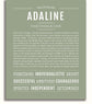 Adaline Personalized Name Meaning Art Prints – Name Stories