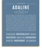 Adaline Personalized Name Meaning Art Prints – Name Stories