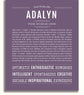 Adalyn Personalized Name Meaning Art Prints – Name Stories