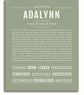 Adalynn Personalized Name Meaning Art Prints – Name Stories