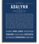 Adalynn Personalized Name Meaning Art Prints – Name Stories