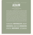 Adam Personalized Name Meaning Art Prints – Name Stories