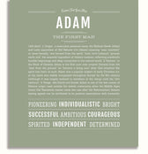 Adam Personalized Name Meaning Art Prints – Name Stories