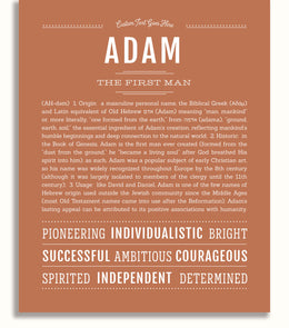 Adam Personalized Name Meaning Art Prints – Name Stories