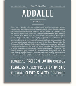 Addalee | Name Art Print – Name Stories