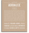 Addalee | Name Art Print – Name Stories