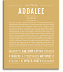 Addalee | Name Art Print – Name Stories