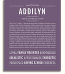 Addilyn Personalized Name Meaning Art Prints – Name Stories