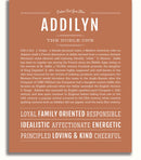 Addilyn | Name Art Print – Name Stories