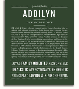 Addilyn | Name Art Print – Name Stories