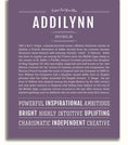 Addilynn | Name Art Print – Name Stories
