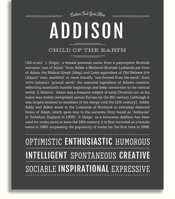 Addison | Name Art Print – Name Stories