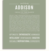 Addison Personalized Name Meaning Art Prints – Name Stories