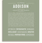 Addison Personalized Name Meaning Art Prints – Name Stories
