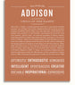 Addison Personalized Name Meaning Art Prints – Name Stories