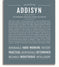 Addisyn | Name Art Print – Name Stories