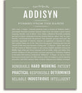 Addisyn | Name Art Print – Name Stories