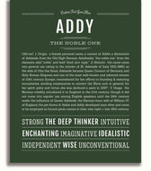 Addy Personalized Name Meaning Art Prints – Name Stories