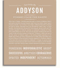 Addyson | Name Art Print – Name Stories