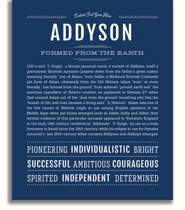 Addyson | Name Art Print – Name Stories