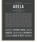 Adela Personalized Name Meaning Art Prints – Name Stories