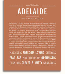 Adelaide Personalized Name Meaning Art Prints – Name Stories