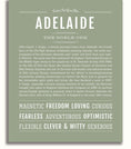 Adelaide | Name Art Print – Name Stories