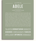 Adele Personalized Name Meaning Art Prints – Name Stories