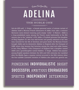 Adelina Name Art Print Name Stories