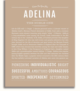 Adelina Name Art Print Name Stories