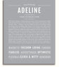 Adeline Personalized Name Meaning Art Prints – Name Stories