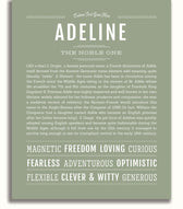 Adeline Personalized Name Meaning Art Prints – Name Stories