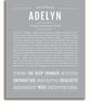 Adelyn Personalized Name Meaning Art Prints – Name Stories