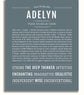 Adelyn Personalized Name Meaning Art Prints – Name Stories