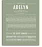 Adelyn Personalized Name Meaning Art Prints – Name Stories