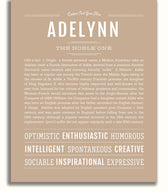Adelynn Personalized Name Meaning Art Prints – Name Stories