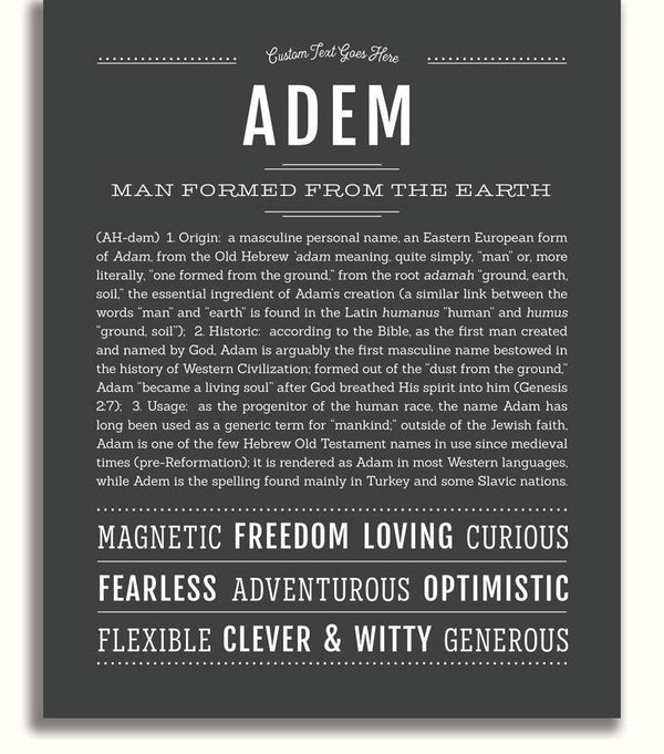 Adem | Name Art Print - Personalized Custom Gifts – Name Stories