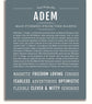 Adem Personalized Name Meaning Art Prints – Name Stories