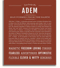 Adem | Name Art Print – Name Stories
