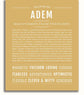 Adem Personalized Name Meaning Art Prints – Name Stories