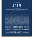 Adem | Name Art Print – Name Stories