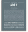 Aden | Name Art Print – Name Stories