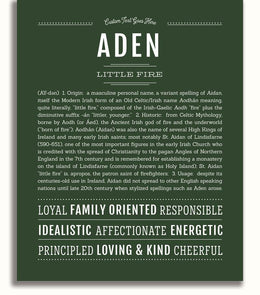 Aden | Name Art Print – Name Stories