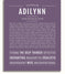 Adilynn Personalized Name Meaning Art Prints – Name Stories