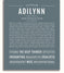 Adilynn Personalized Name Meaning Art Prints – Name Stories