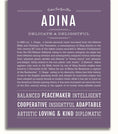 Adina | Name Art Print – Name Stories