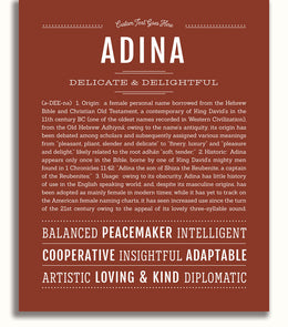 Adina | Name Art Print – Name Stories