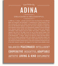 Adina | Name Art Print – Name Stories