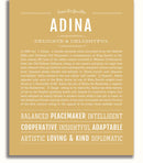 Adina | Name Art Print – Name Stories