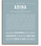 Adina Personalized Name Meaning Art Prints – Name Stories